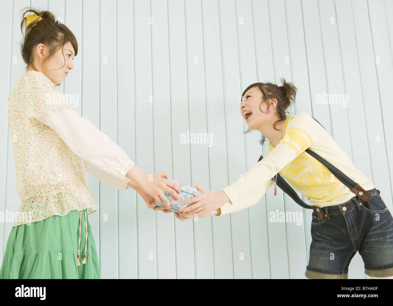 A woman giving a gift Stock Photo - Alamy