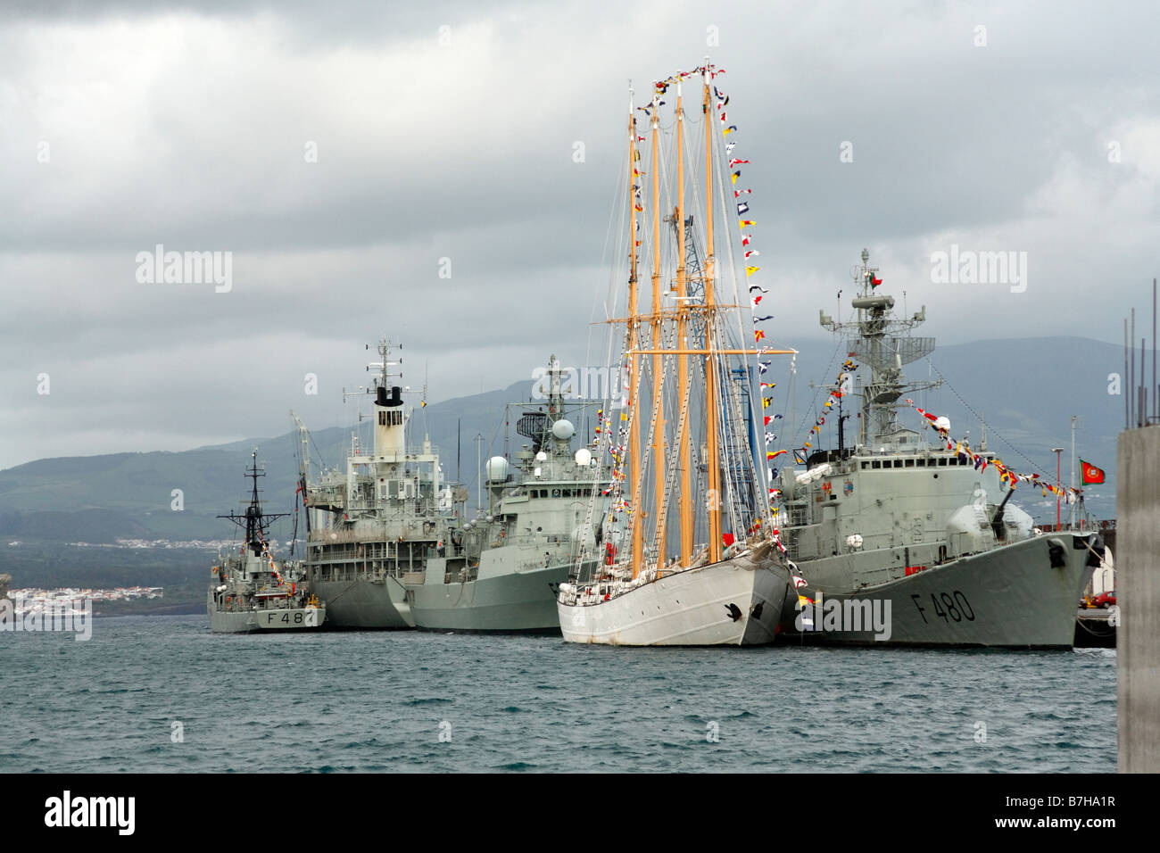 Modern Portuguese Navy frigates, and Portuguese Navy training ship NTM ...