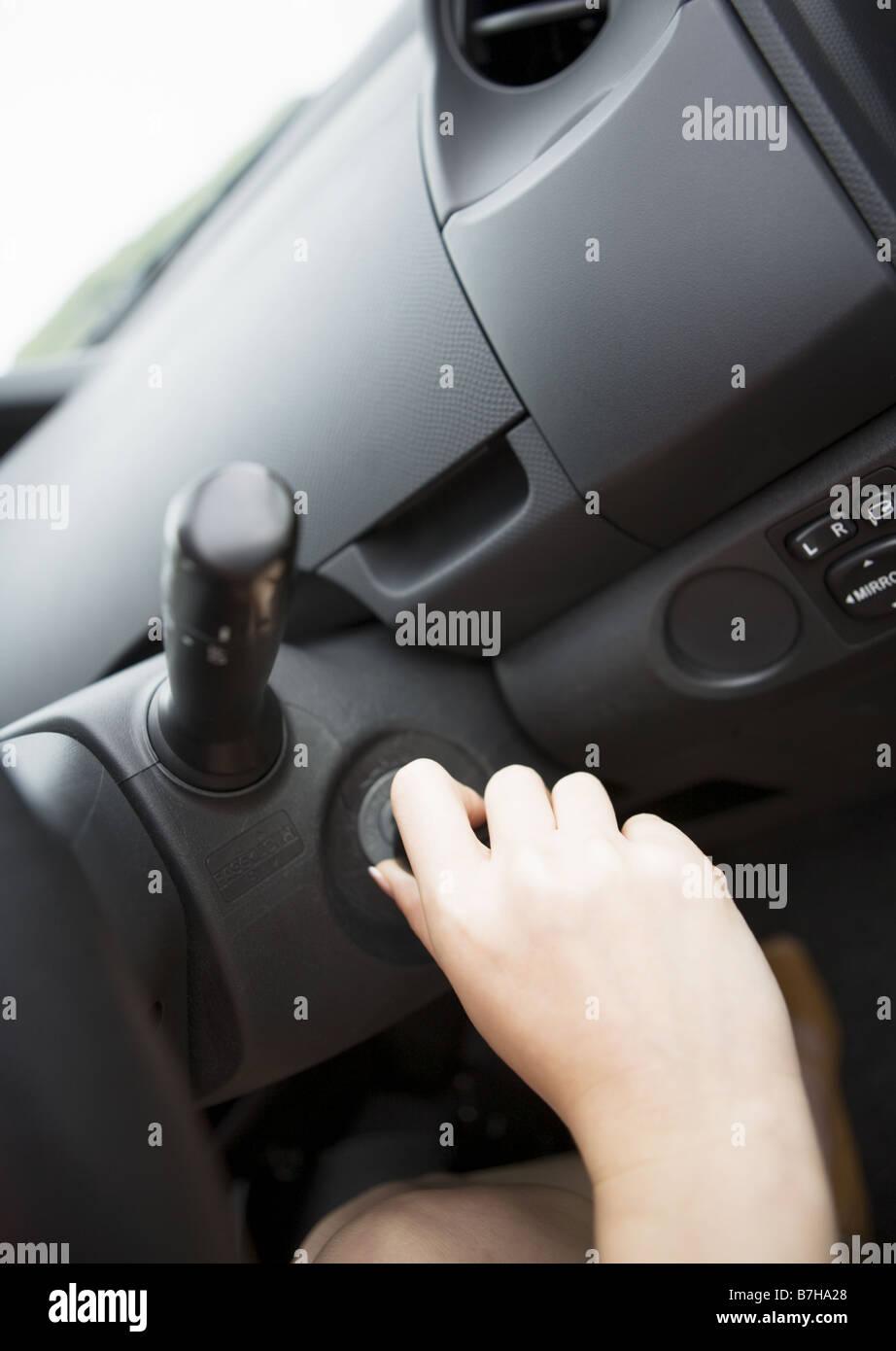 Close up of hand starting engine Stock Photo - Alamy