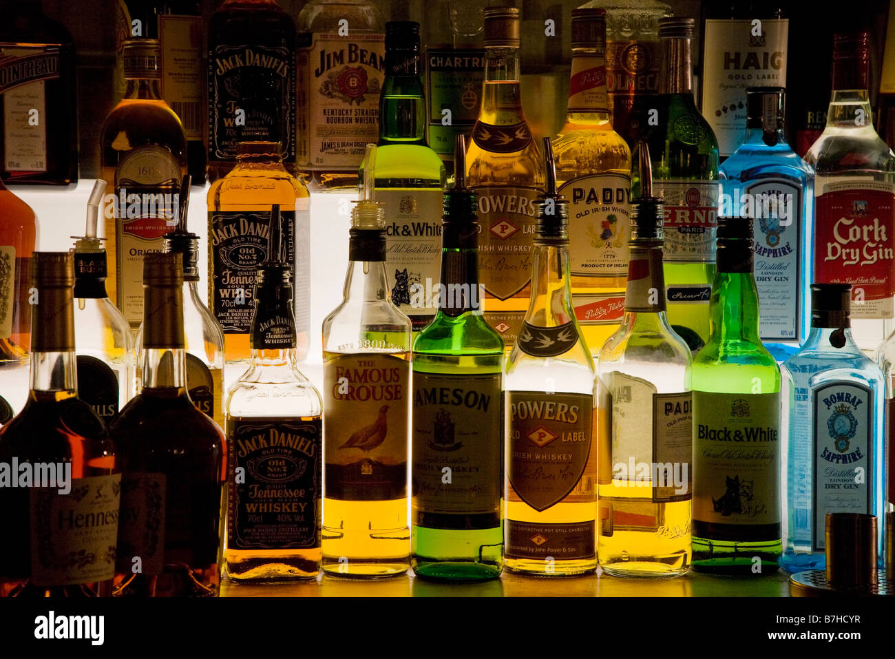 Glass bottles back lit hi-res stock photography and images - Alamy