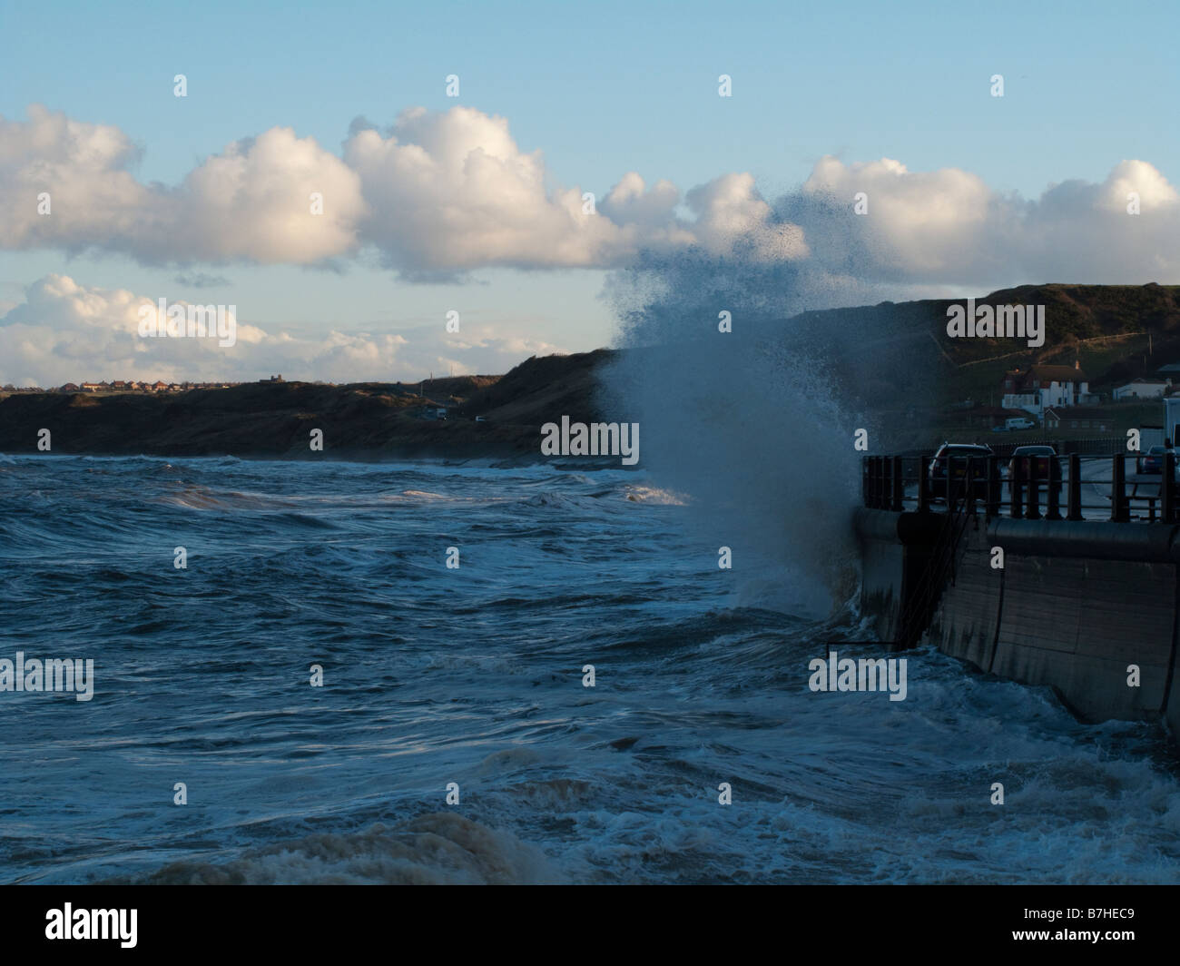 Rough sea waves splashing of staith Stock Photo - Alamy