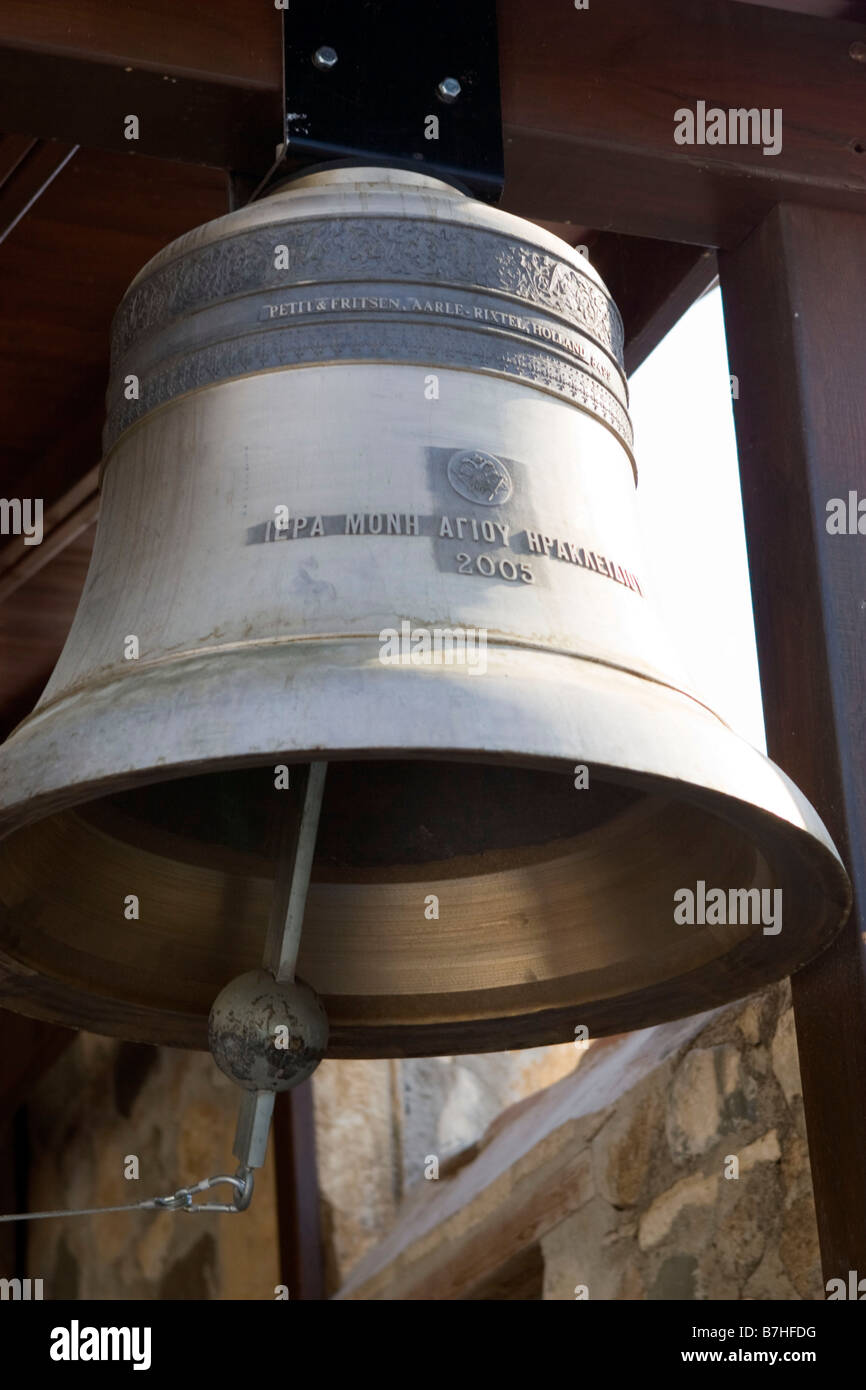 Monasterium belfry bronze bell with engravings closeup Stock Photo - Alamy