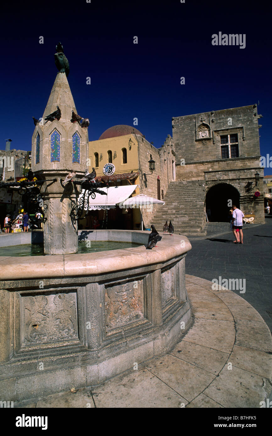 Greece, Dodecanese Islands, Rhodes, old town, Hippocrates square ...