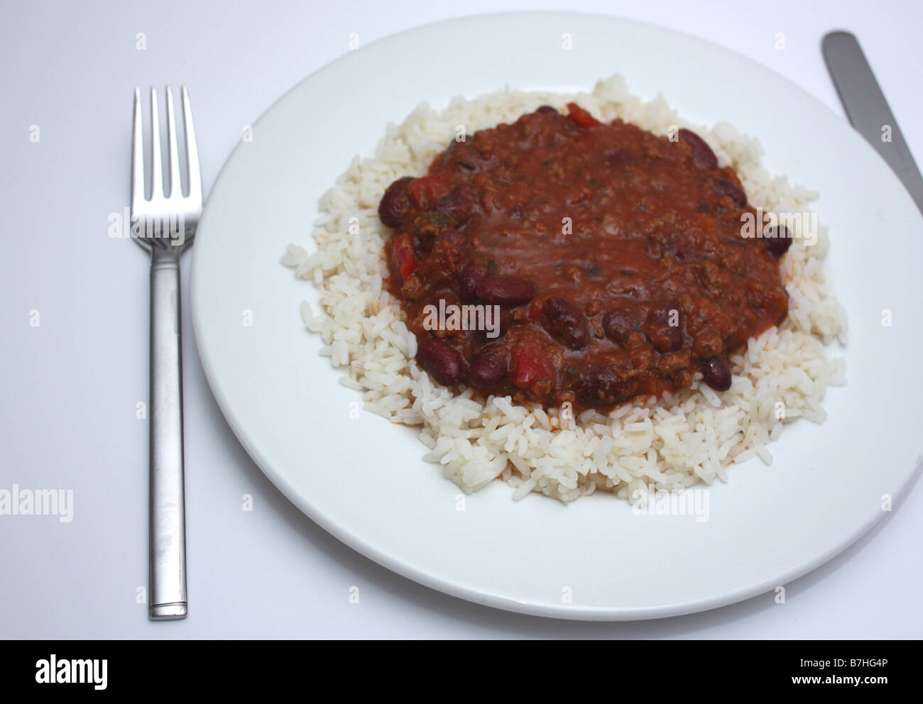 A Plate of Chilli Con Carne Stock Photo - Alamy
