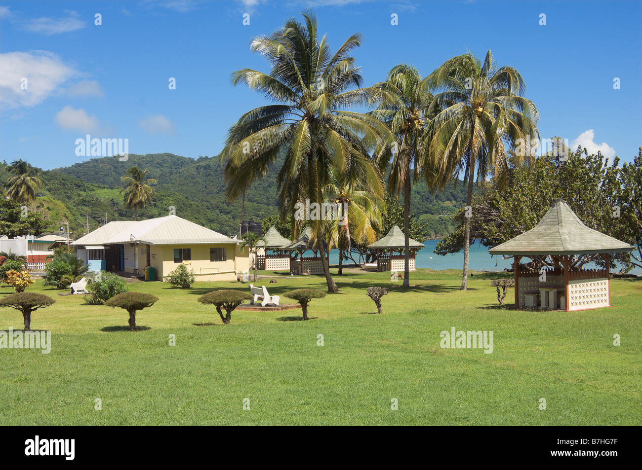 Beach facility at Speyside Tobago West Indies Stock Photo - Alamy