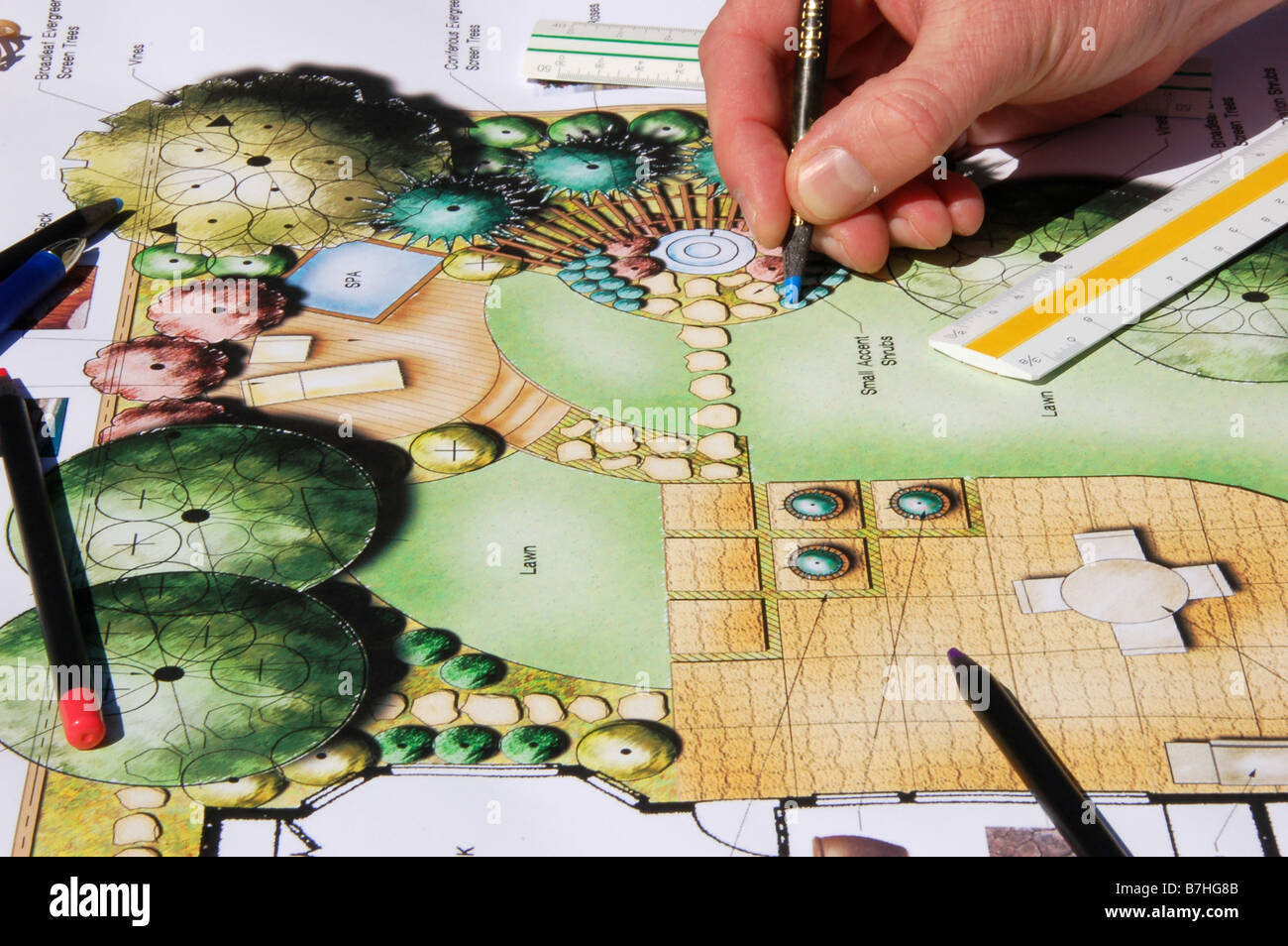 Illustration landscape architect work hi-res stock photography and ...