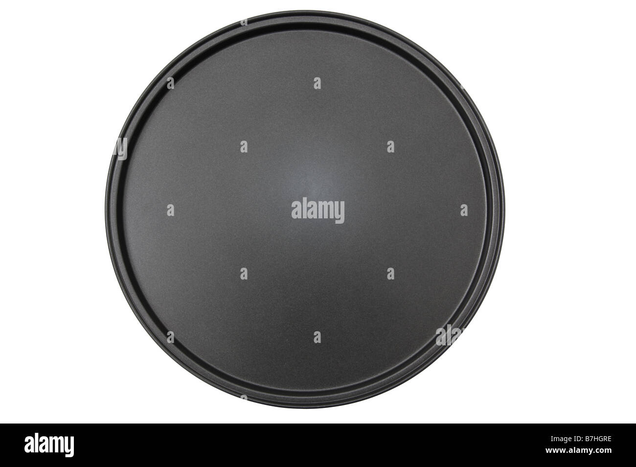 Top down view of a round pizza pan Stock Photo - Alamy