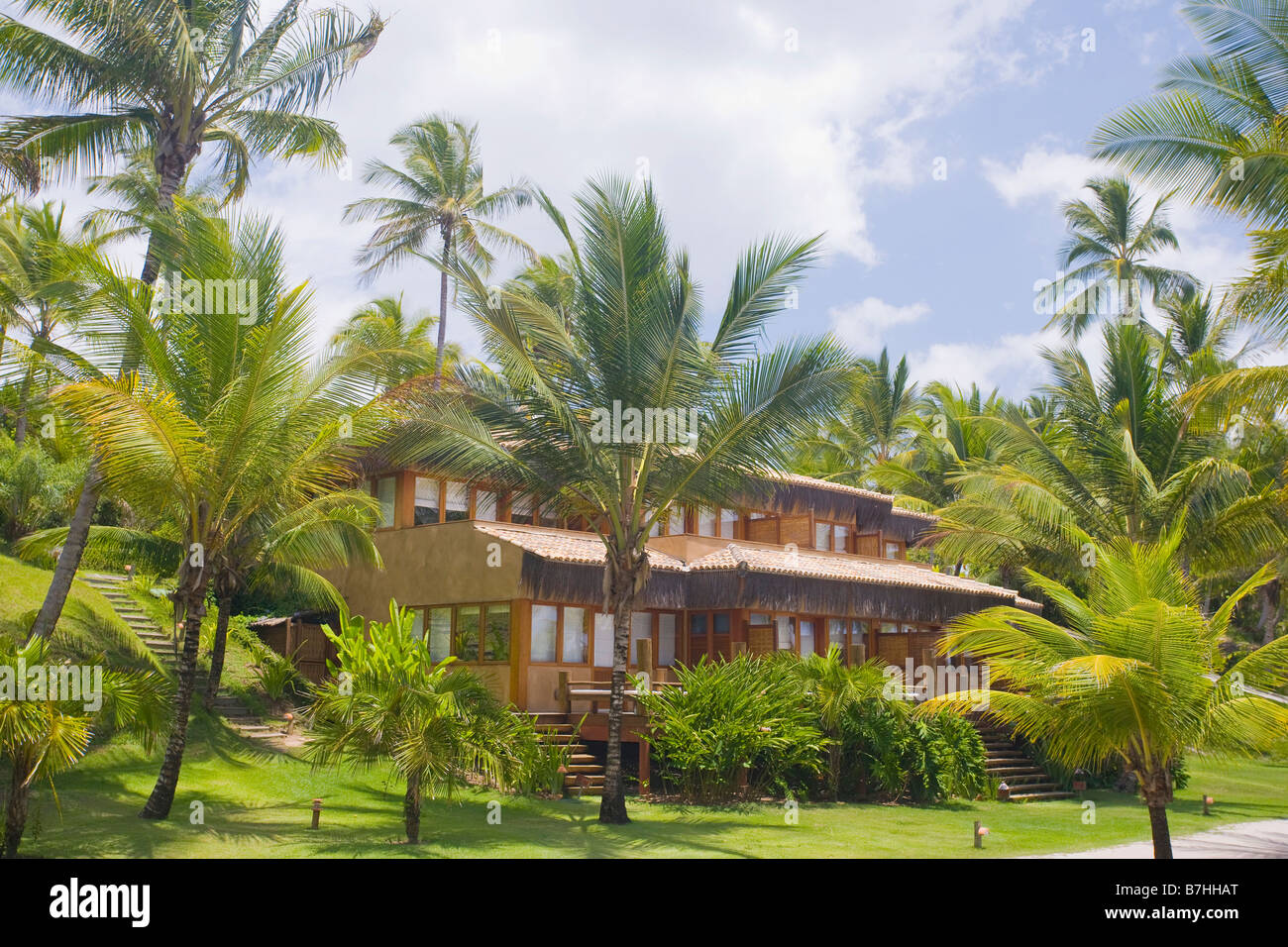 Rustic beach house among palm trees in Brazil Stock Photo - Alamy