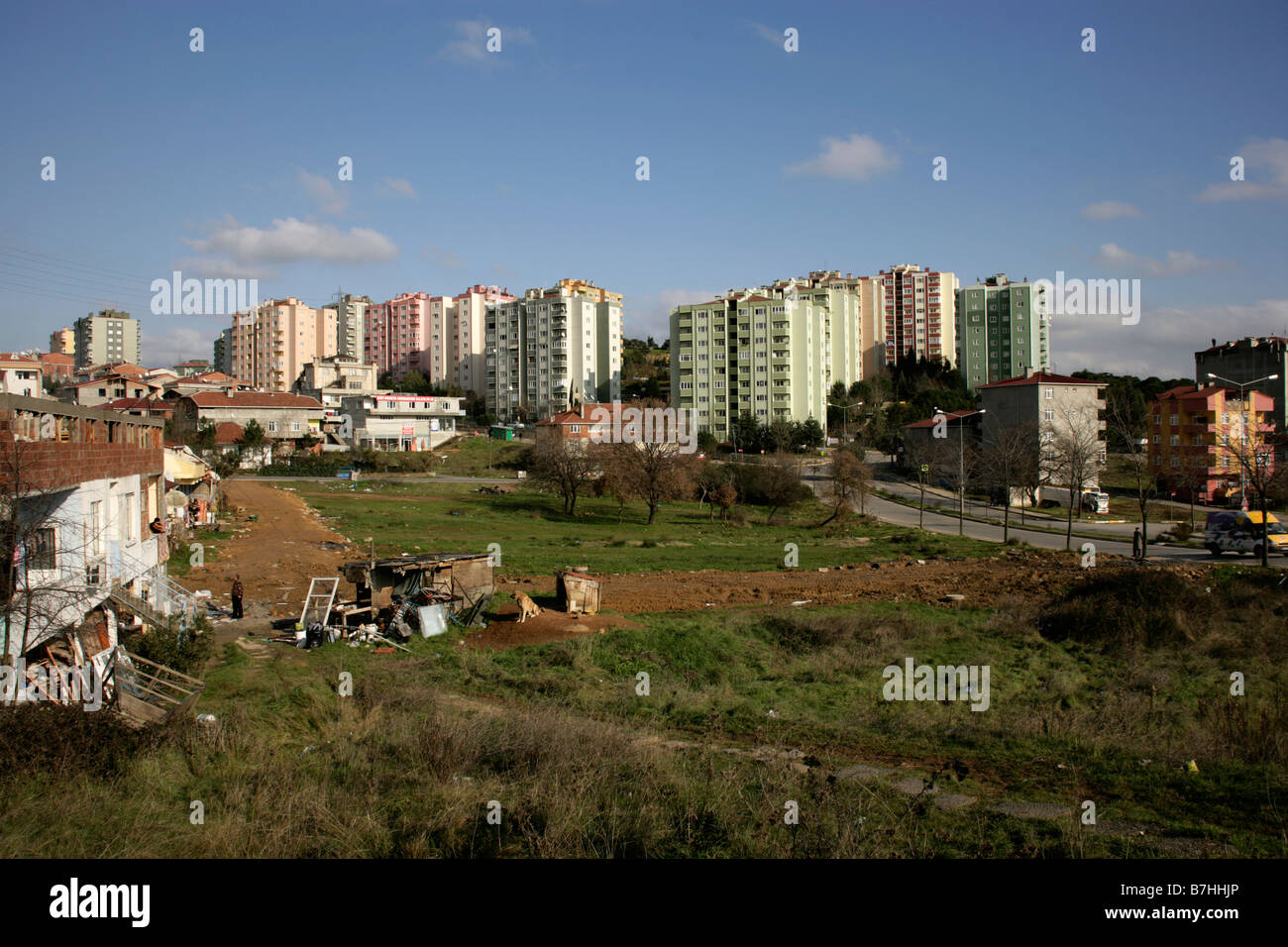 Apartment blocks (Hilal estate) in the suburbs of Pendik, Istanbul ...