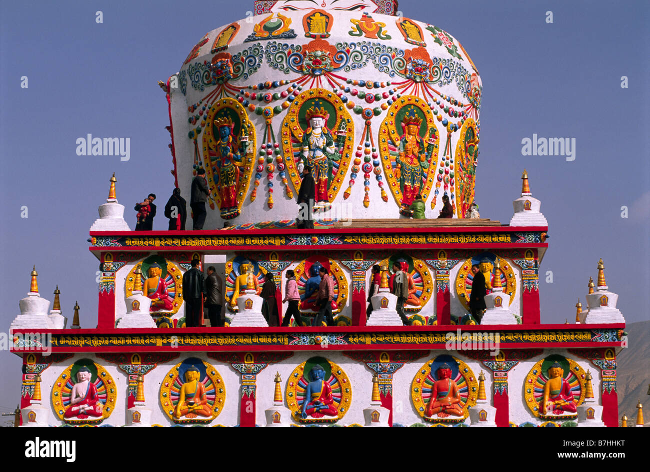 China, Tibet, Qinghai province, Tongren (Repkong), Wutun Si monastery ...