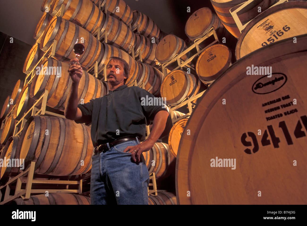 Winery worker tester hi-res stock photography and images - Alamy