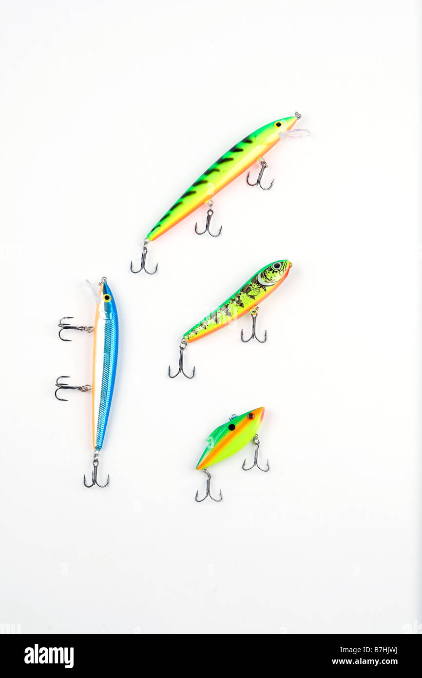 Cut-out of fishing lures Stock Photo - Alamy