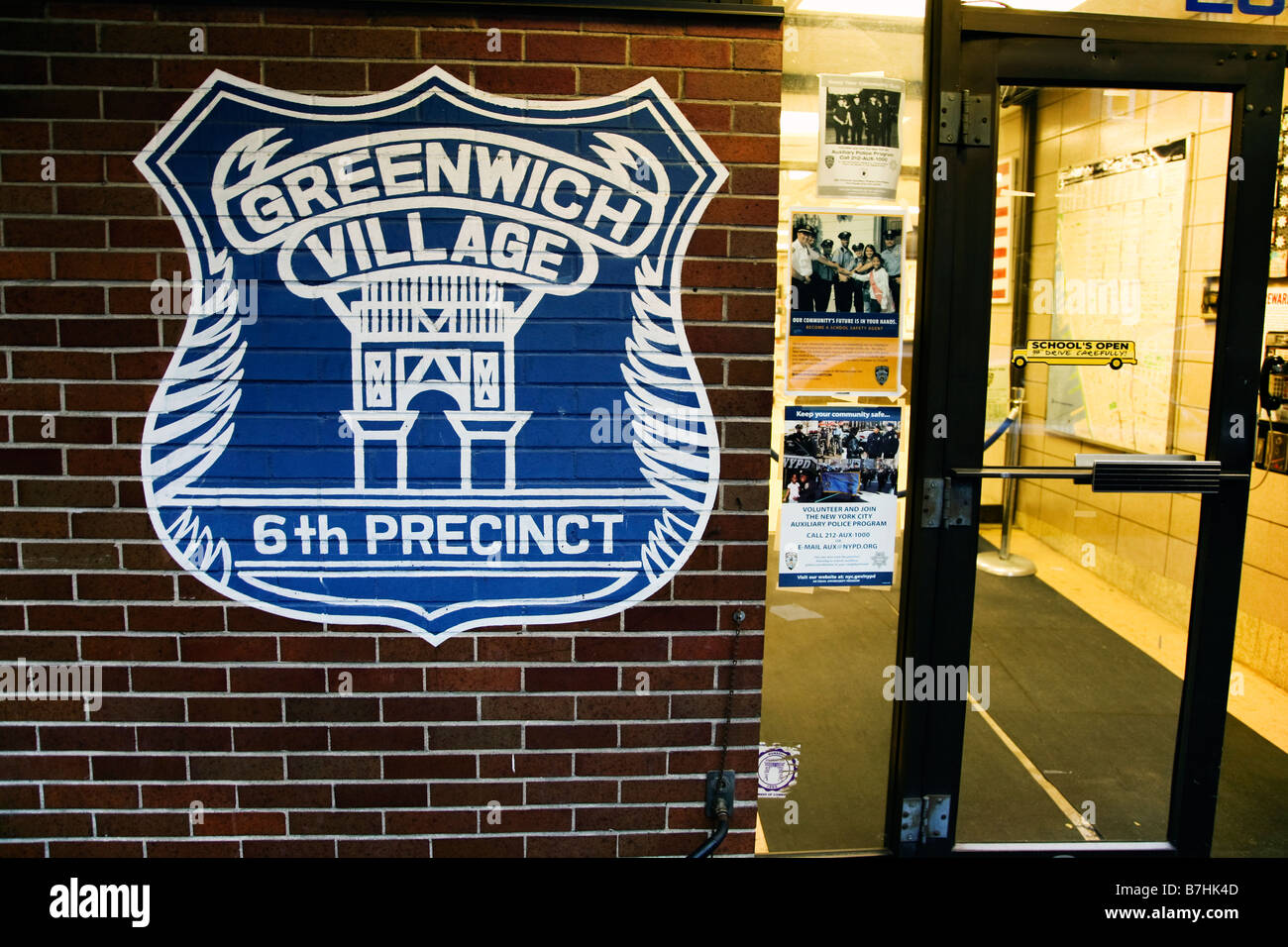 Greenwich Village 6th Precinct Police Station sign Stock Photo - Alamy