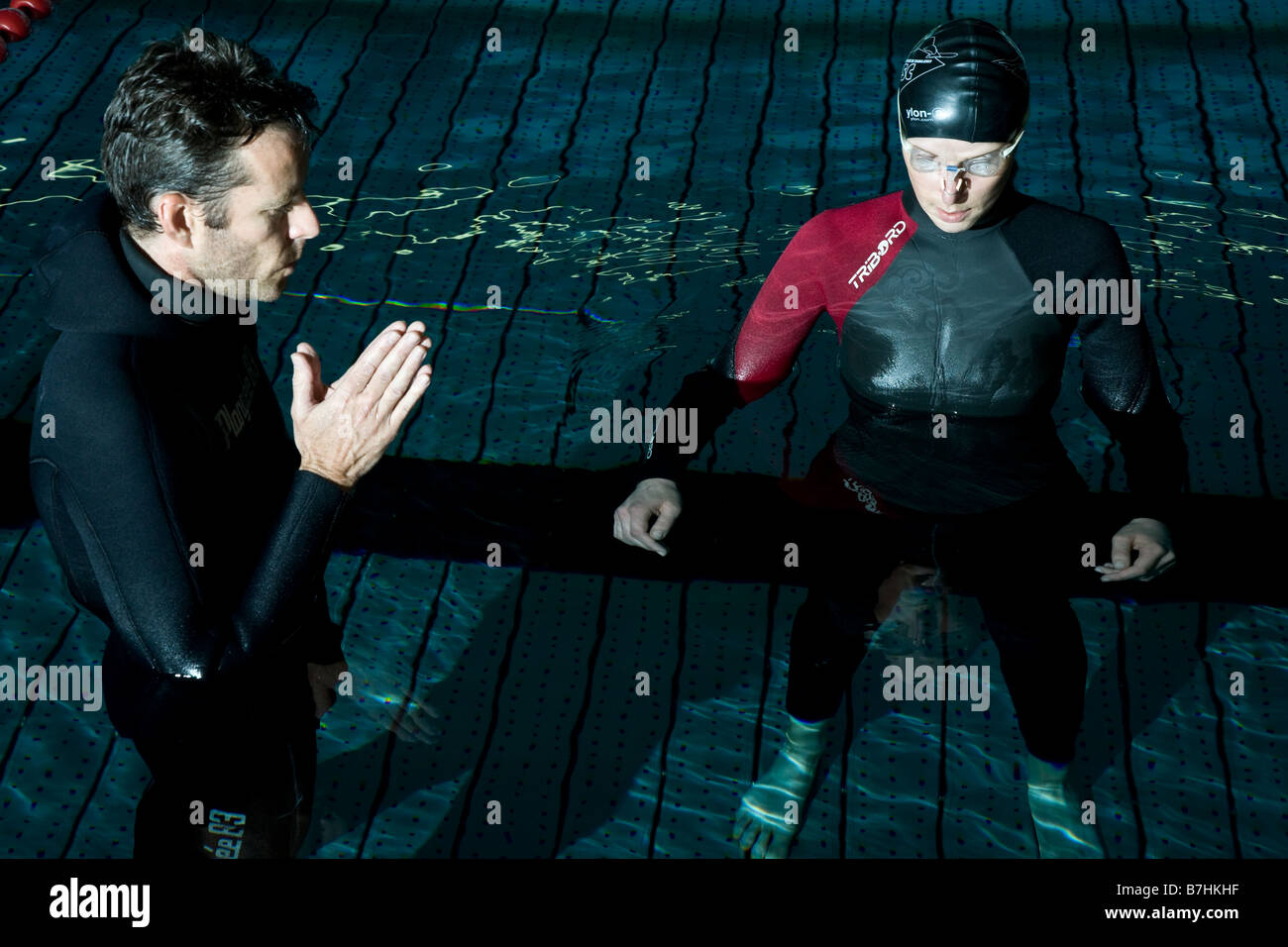 Pool apnea preparation Stock Photo - Alamy