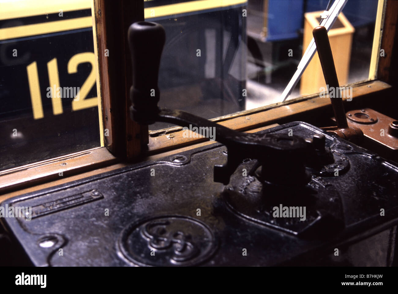 Historical tram speed controller Stock Photo - Alamy
