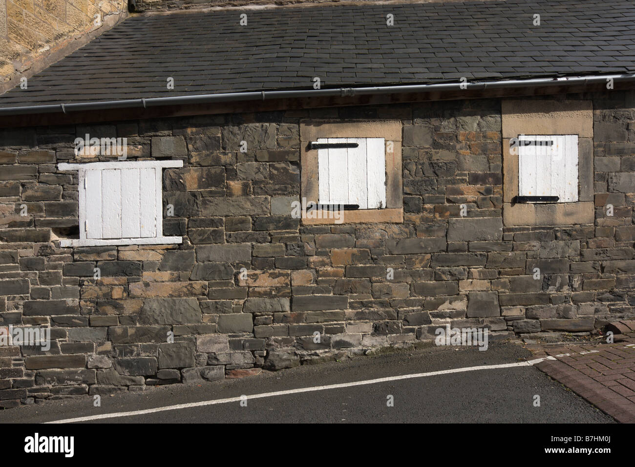 Coal delivery hatches Scotland old fashioned fuel storage Stock Photo ...