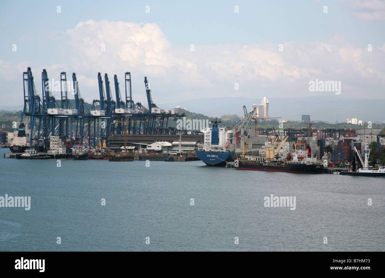 View of Balboa Port managed by Panama Ports on the Panama Canal Pacific ...
