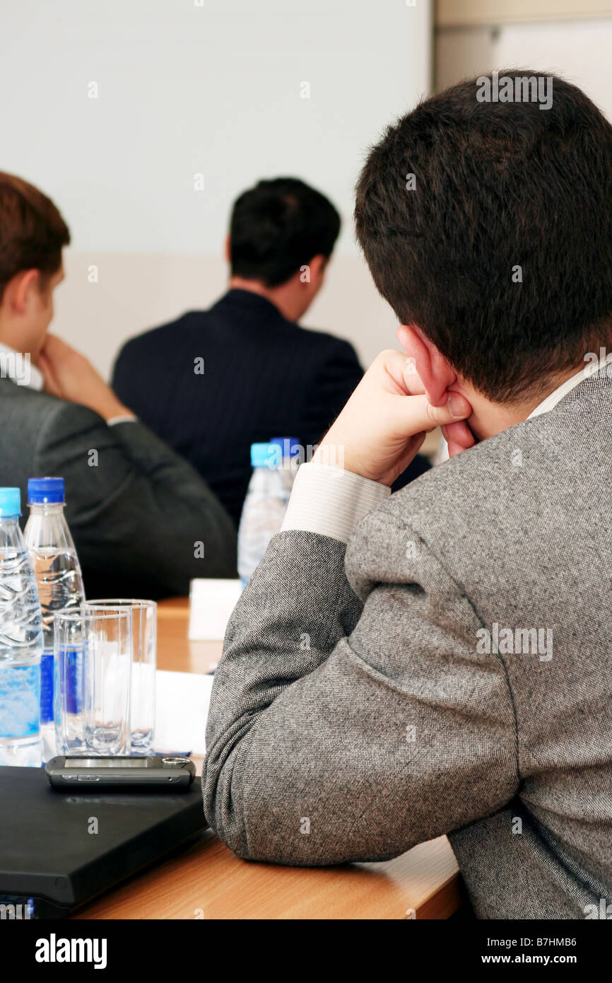 Students at the seminar in the boardroom Stock Photo - Alamy