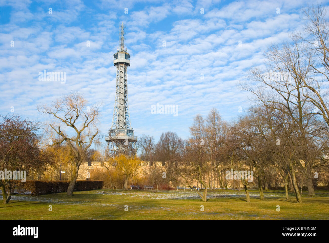 Rozhledna tower on Petrin Hill in Prague Czech Republic Europe Stock ...