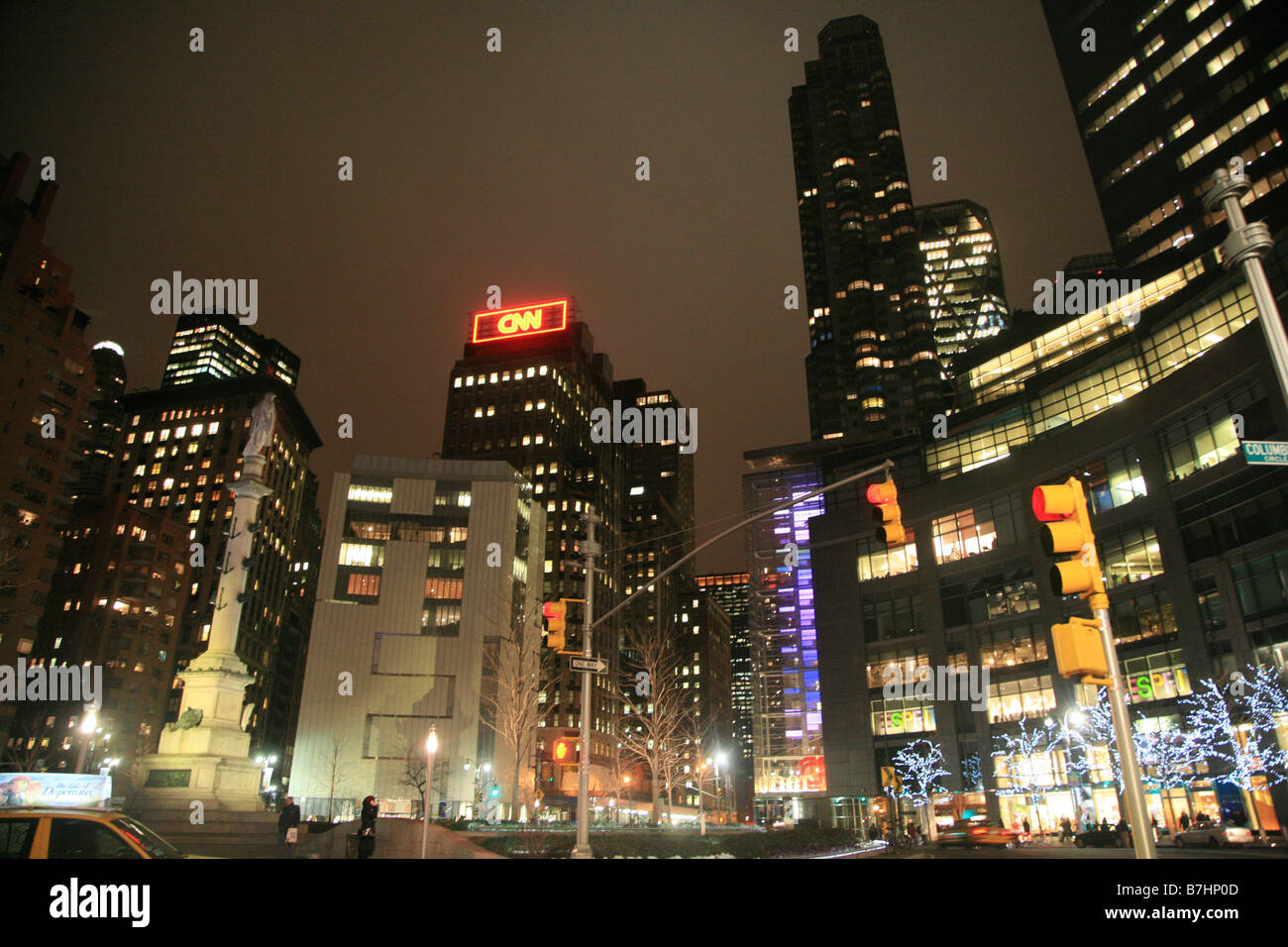 CNN Buildings at night, Manhattan USA 2008 Stock Photo - Alamy