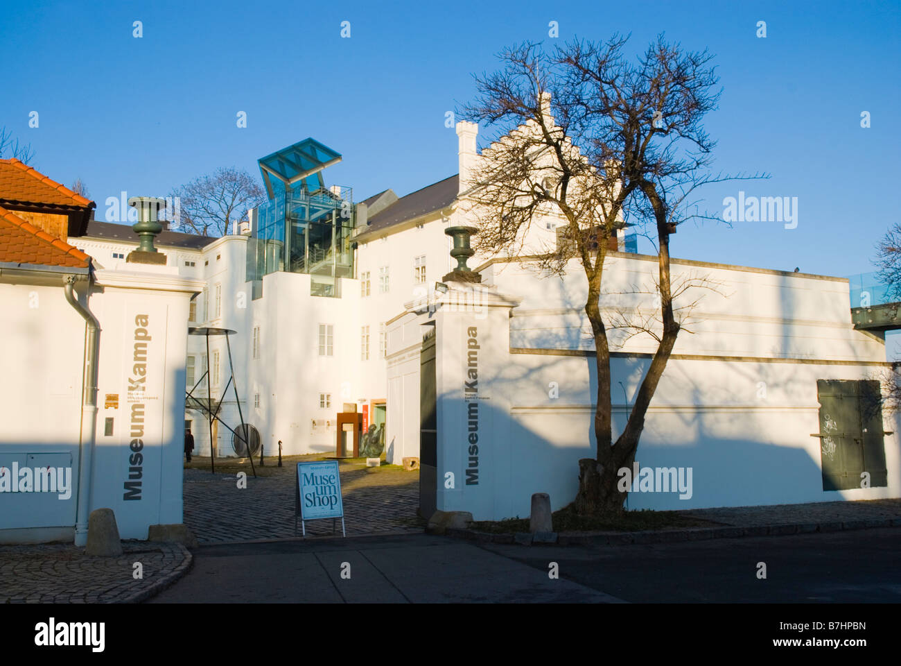 Outside Kampa Museum on the island of Kampa in Prague Czech Republic ...