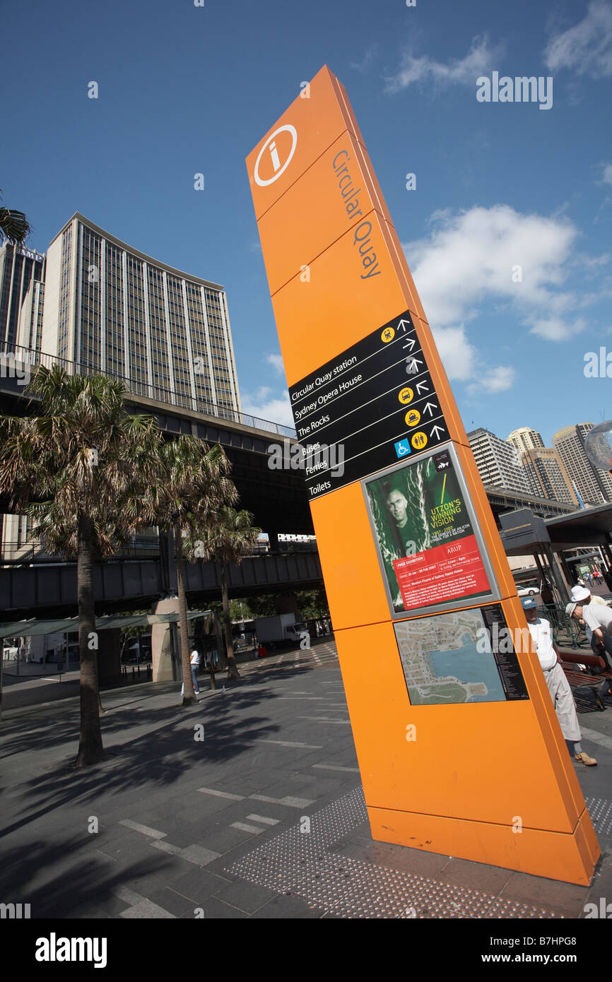 Signpost on Circular Quay, Sydney, New South Wales, Australia Stock ...
