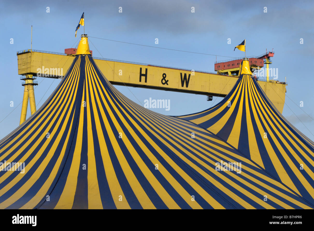 American Circus beneath Goliath crane Harland Wolff Shipyard, Belfast ...
