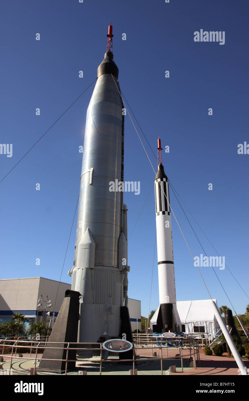 NASA Mercury Atlas Redstone rocket visitor center Kennedy Space Center ...