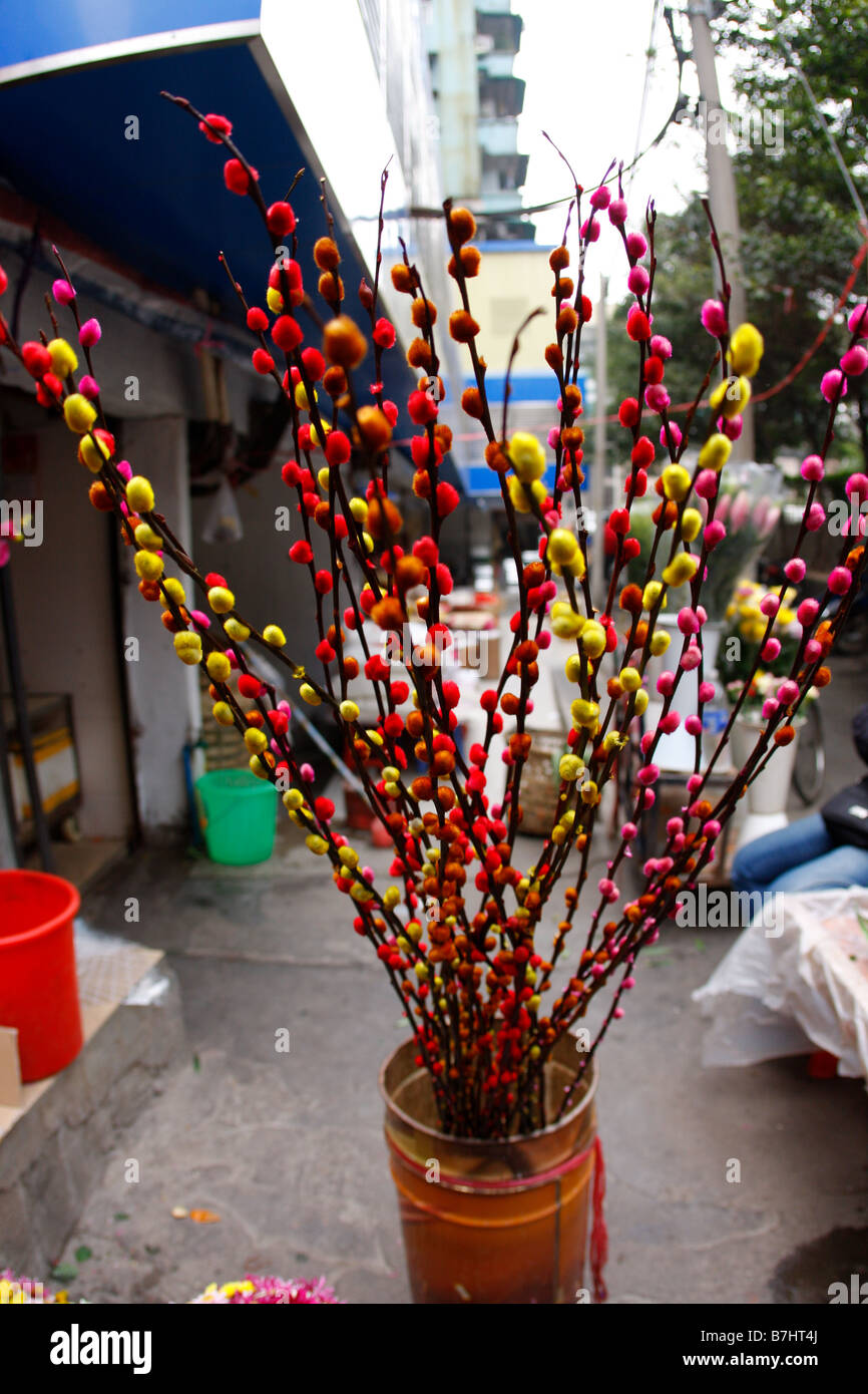 Colored Chinese Floral Fern Floral Arrangement Stock Photo - Alamy