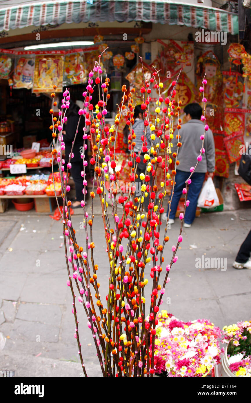 Colored Chinese Floral Fern Floral Arrangement Stock Photo - Alamy