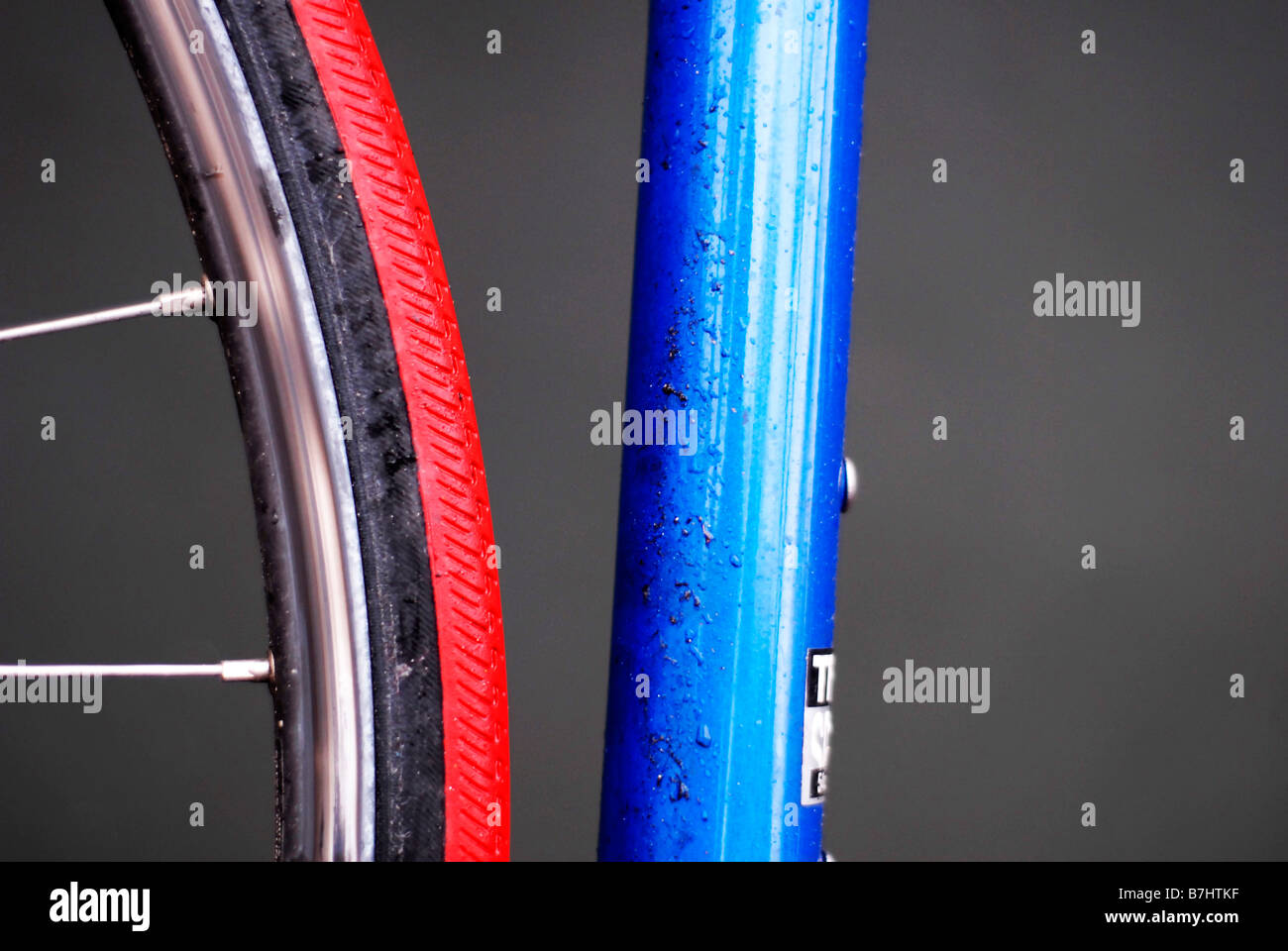 a close up a bike frame and wheel Stock Photo - Alamy