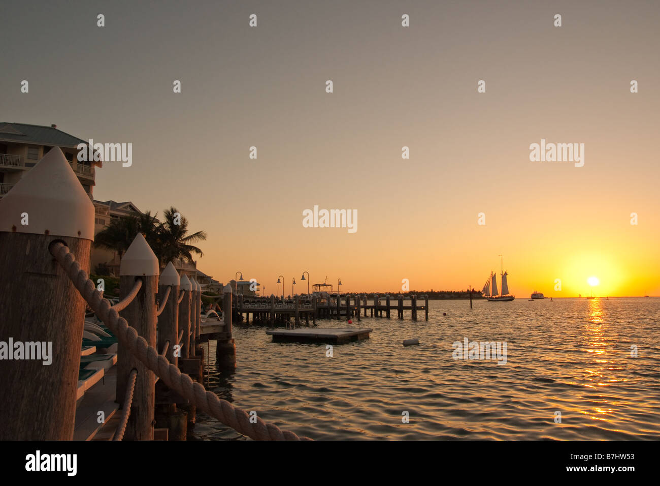 View of a sunset at Key West, Florida by the docks Stock Photo - Alamy