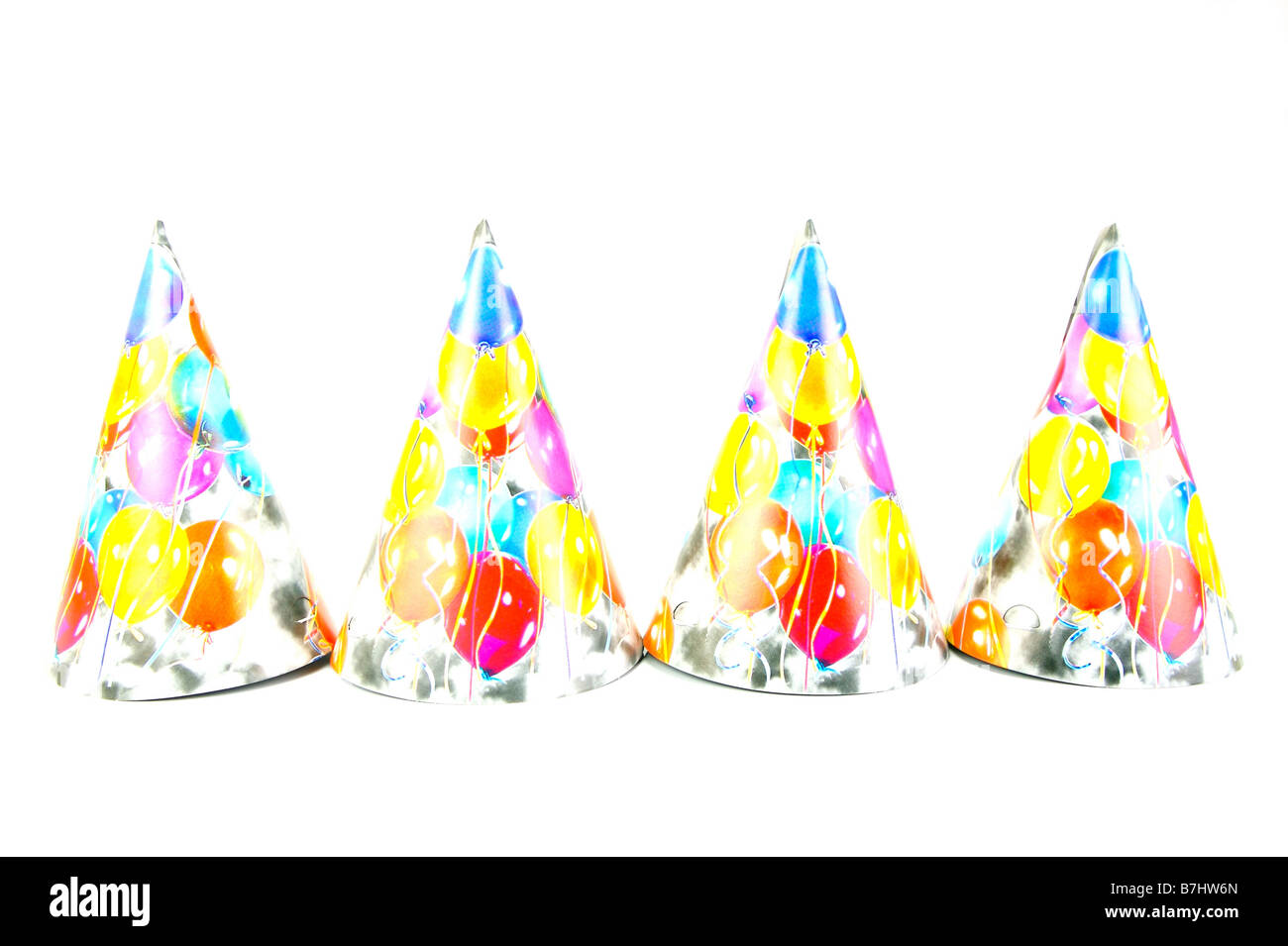 Party hats isolated against a white background Stock Photo - Alamy
