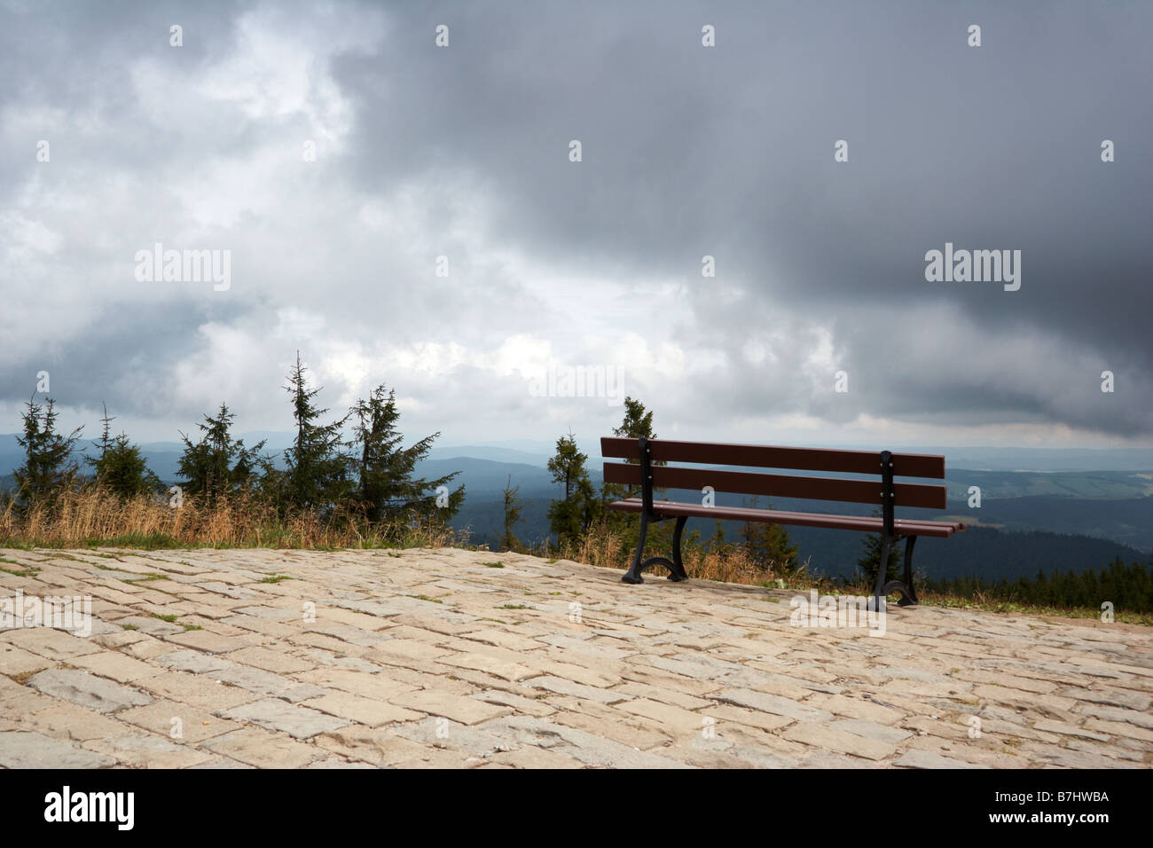 bench on the top Stock Photo - Alamy