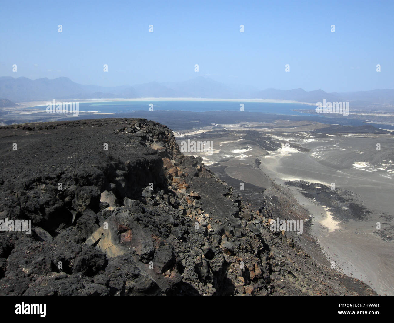 View overlooking Lake Assal, lowest place in Africa and Saltiest Place ...