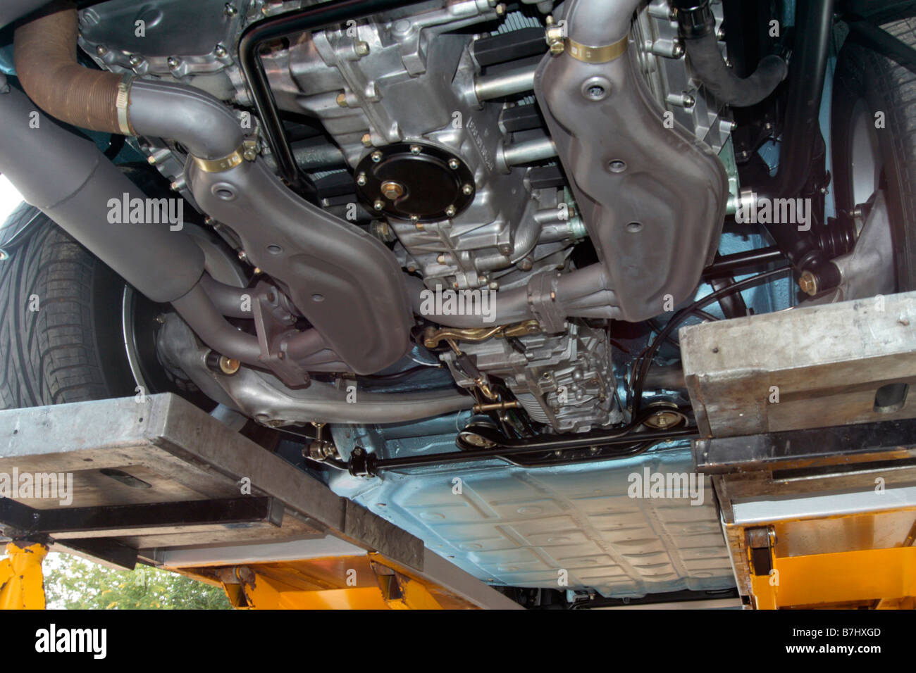Engine view underneath a restored Porsche 911sc Stock Photo - Alamy