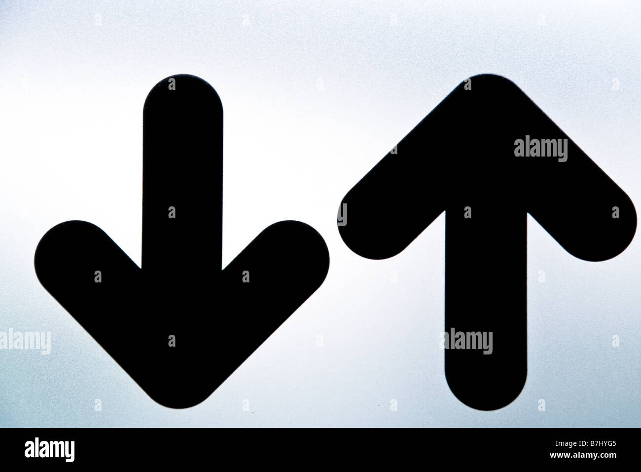 Closeup view of elevator sign arrows Kokusai Tenjijo Seimon station ...