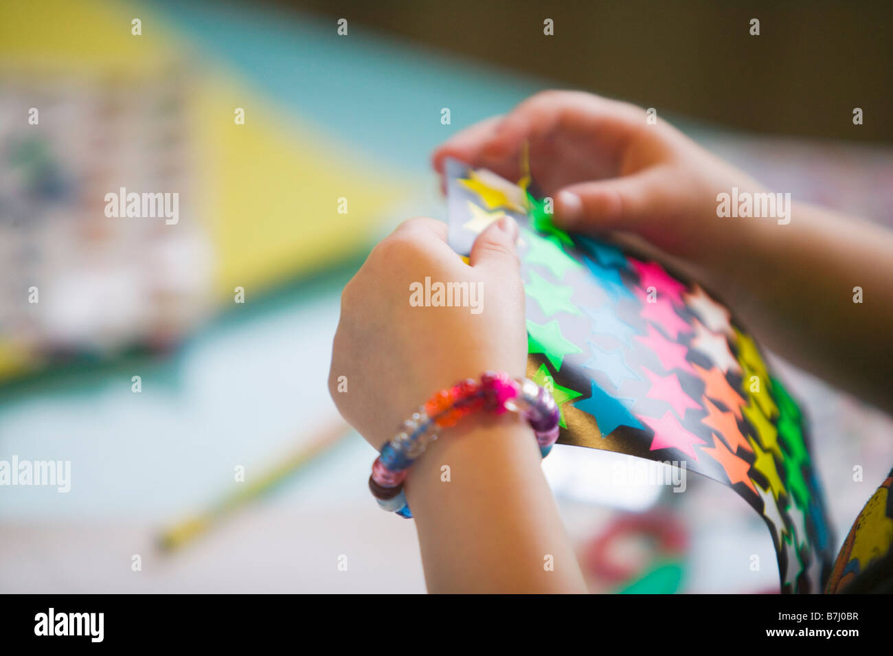 3 year old and stickers, B.C Stock Photo - Alamy