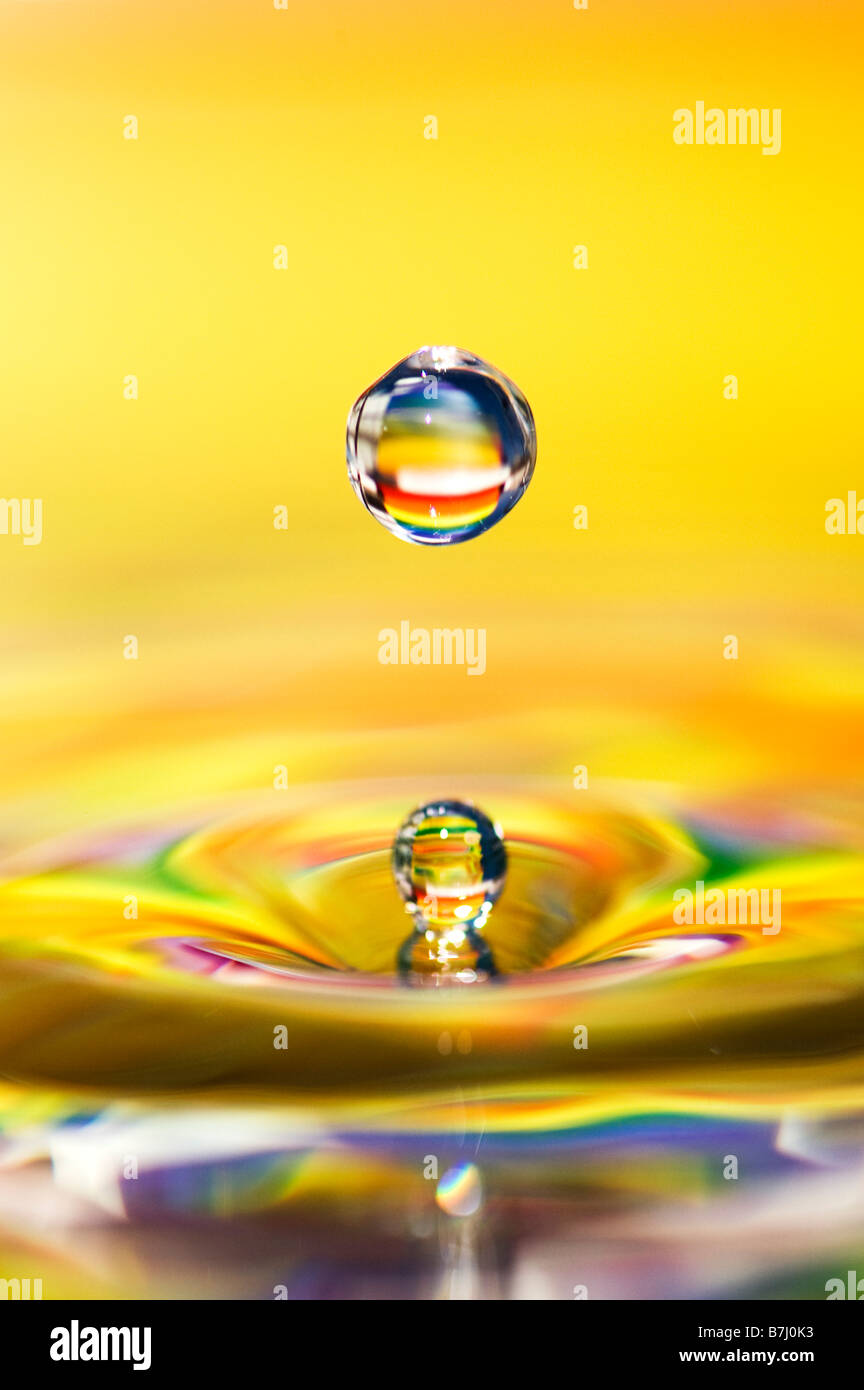 Rainbow Coloured Water Drop Ripple High Resolution Stock Photography ...