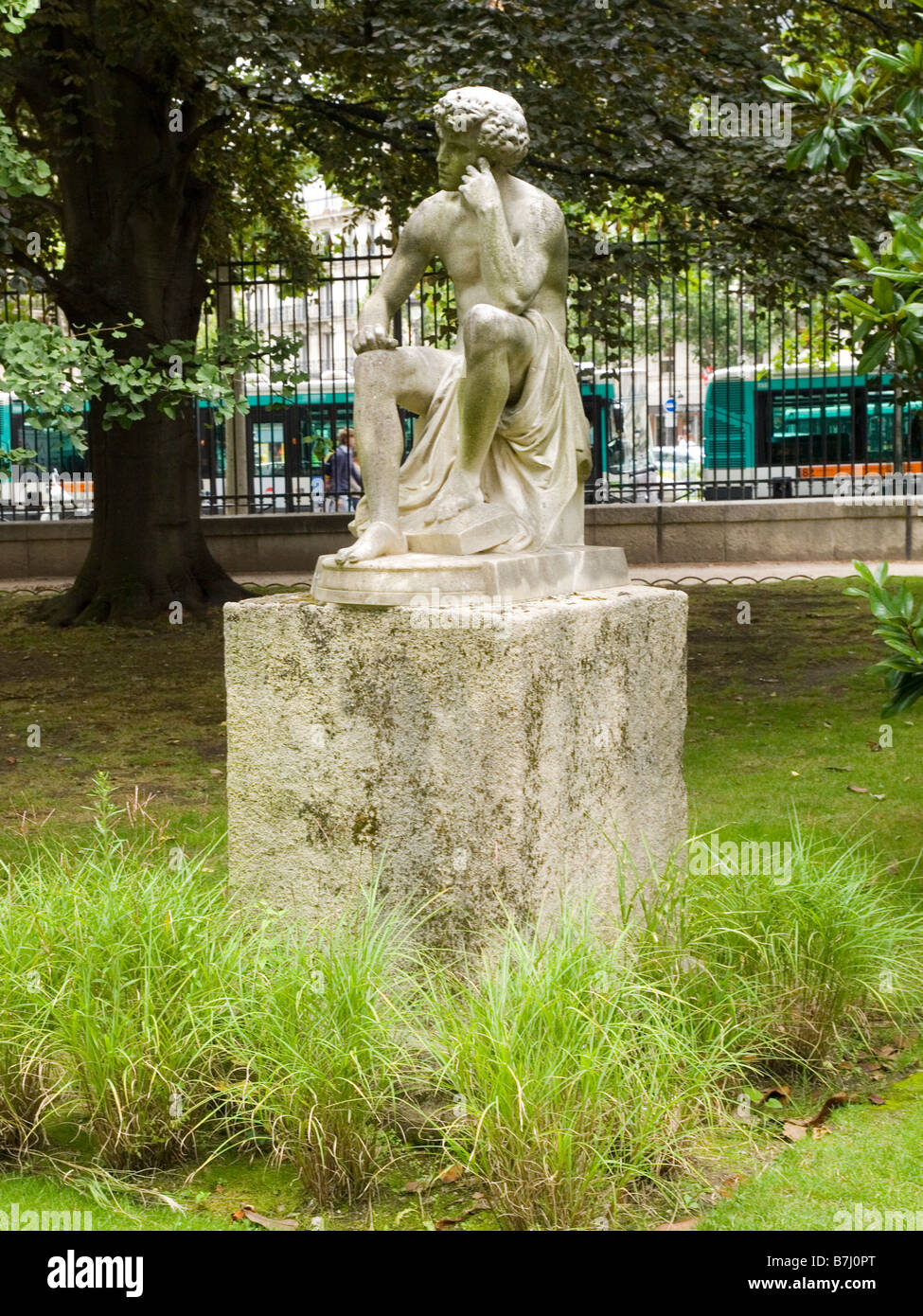 Statue of man in luxembourg gardens paris hi-res stock photography and ...