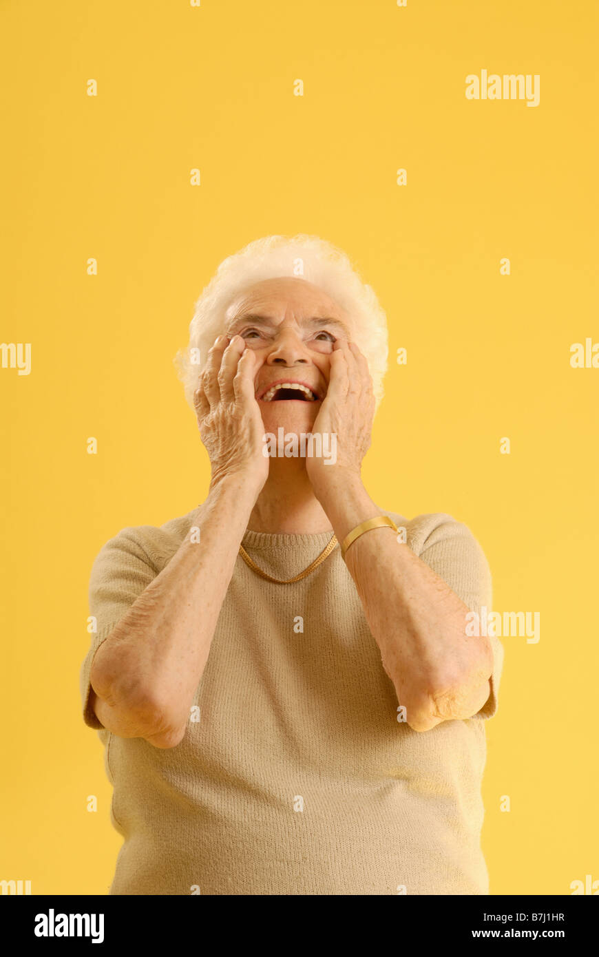Startled female senior hi-res stock photography and images - Alamy