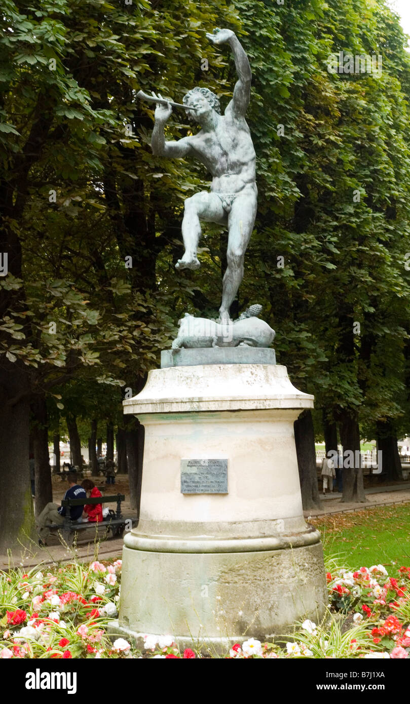 Bronze Statue of Pan near the East Gate of the Jardin du Luxembourg in ...
