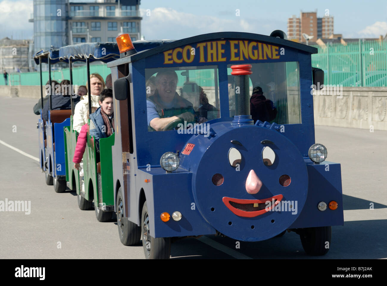 Promenade train ride Bognor Regis "Eco The Engine Stock Photo - Alamy