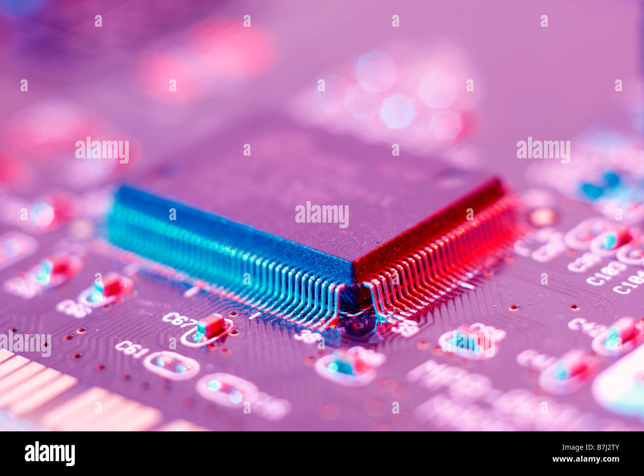 Detailed look of the circuits of a computer motherboard Stock Photo - Alamy