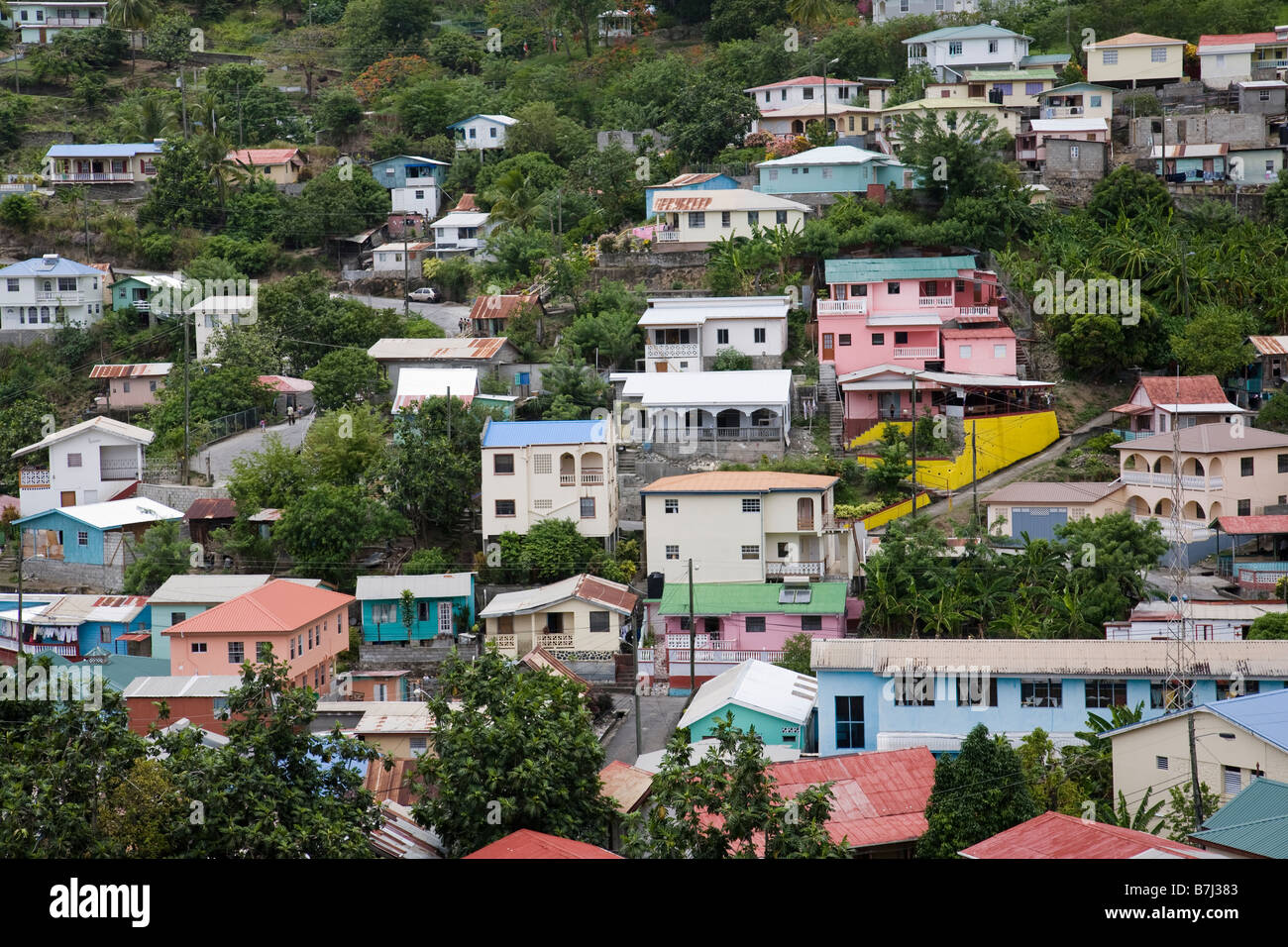 View of Canaries, St Lucia, Caribbean Stock Photo - Alamy