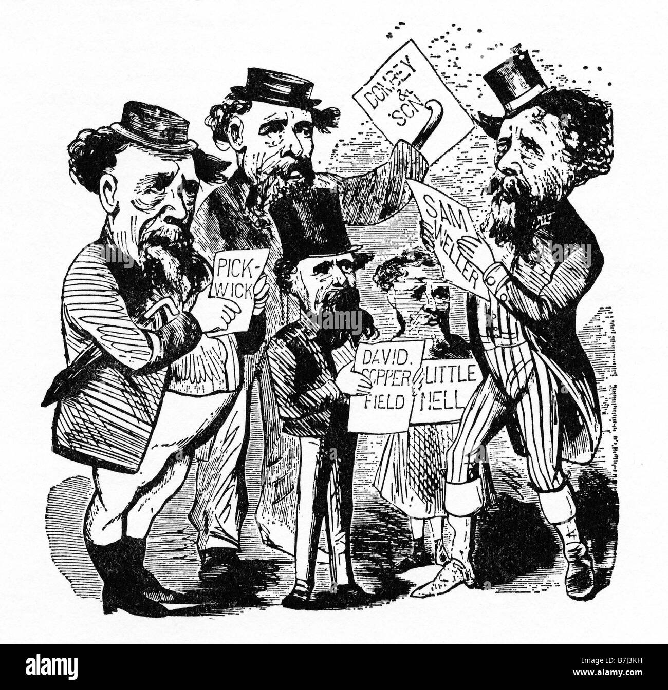 Charles Dickens As His Characters Caricature Of The Great Victorian Author As Some Of The