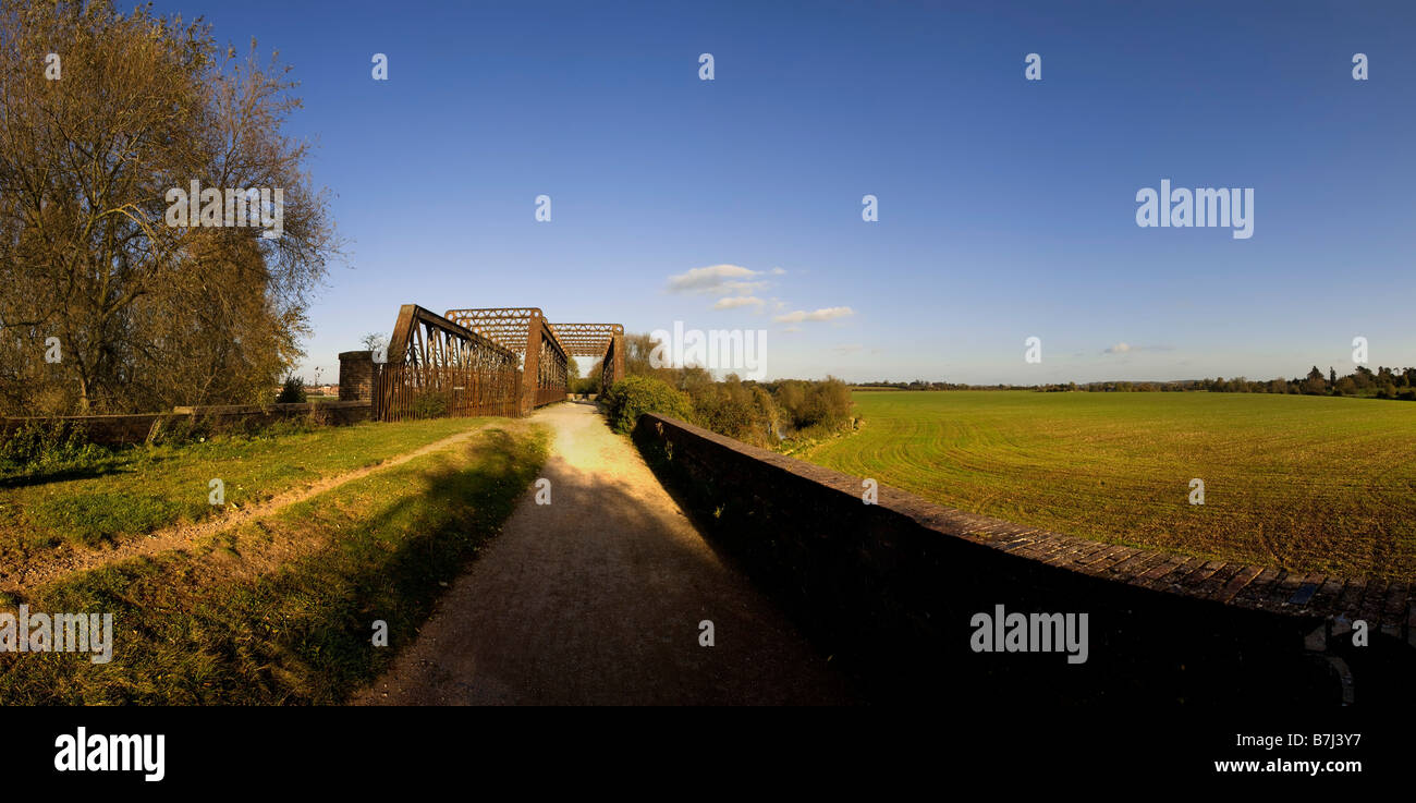 farm in the middle of farmland and fields disused railway track on the ...