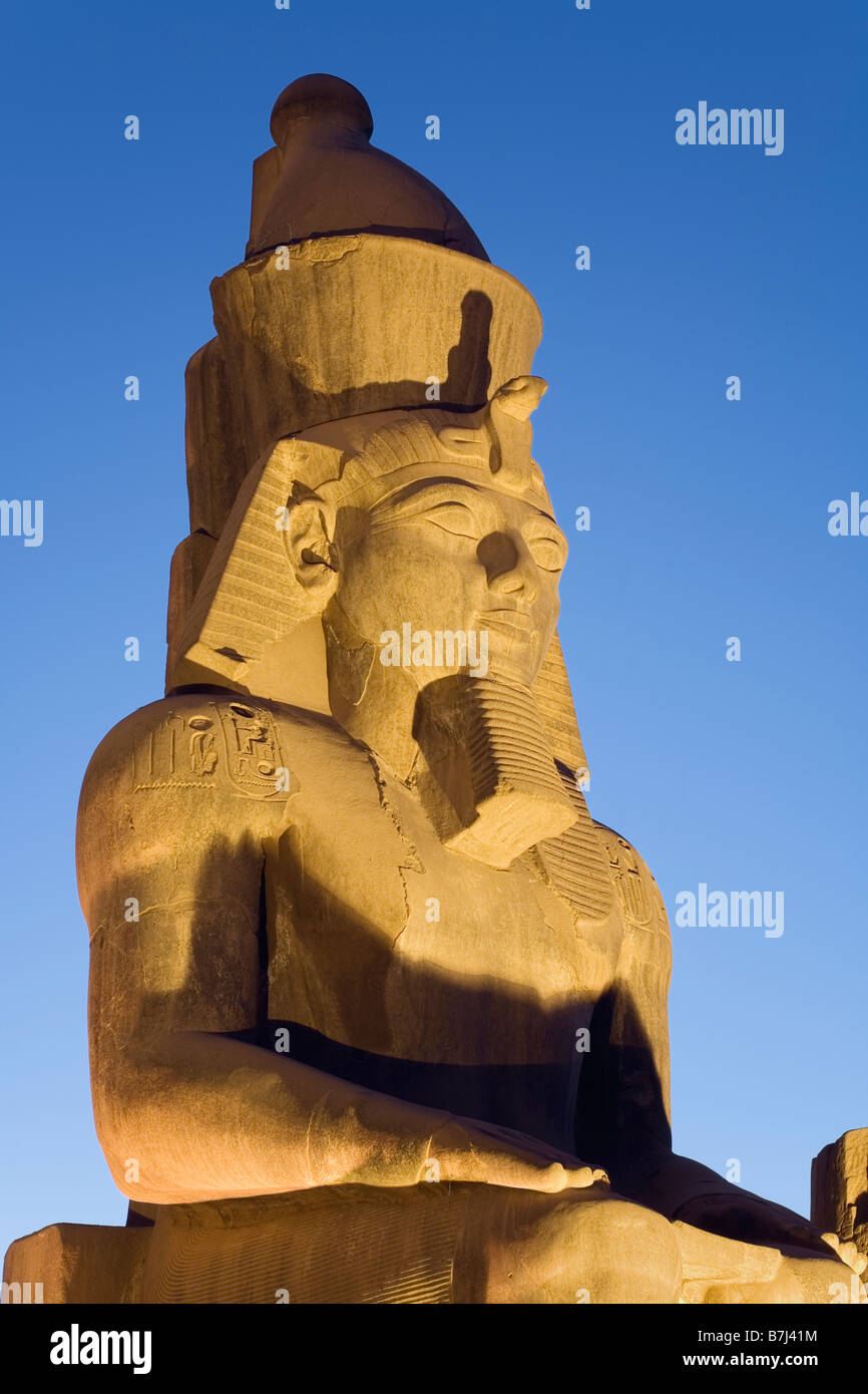 Luxor Temple, Luxor, Egypt. Colossus of Ramesses II in the Great Court ...