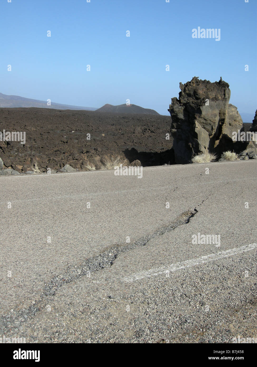 Tectonic Plate movement fractures road surface in Djibouti, Africa ...