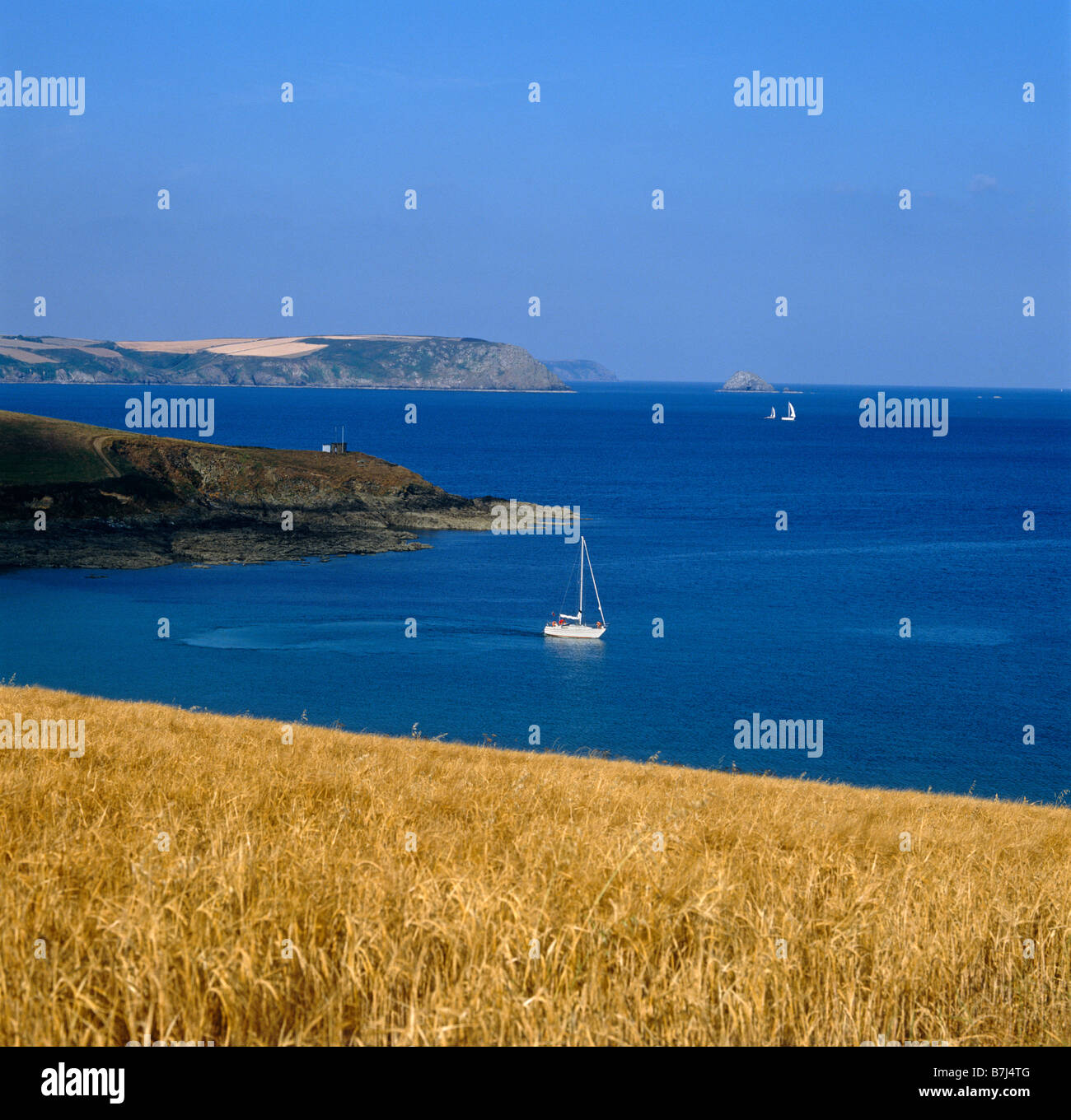 Gerrard s Bay and Porthcurnick beach Portscatho Cornwall Stock Photo ...